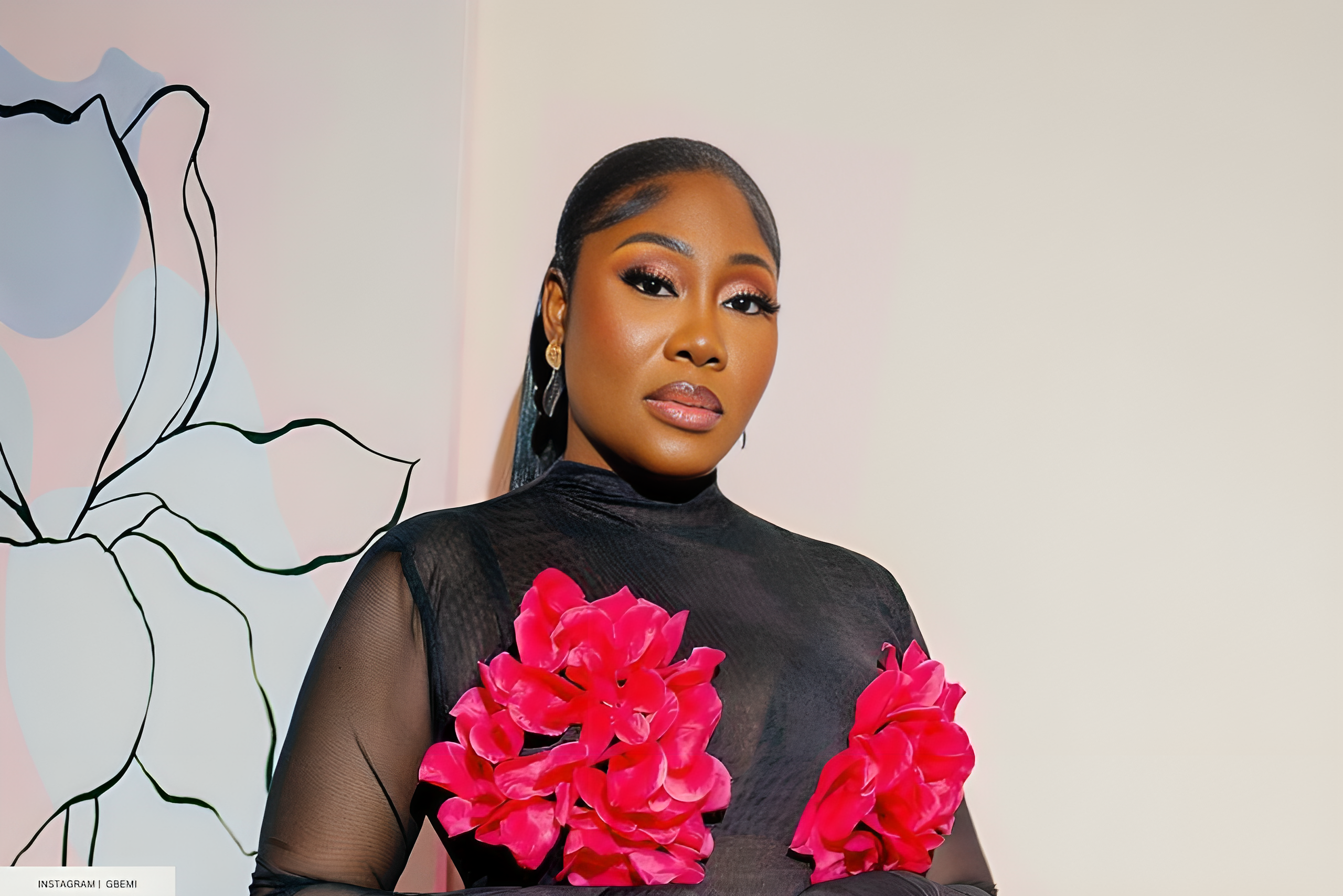 Gbemi Stands Tall In Navy Blue Mini Gown - Chiic Magazine