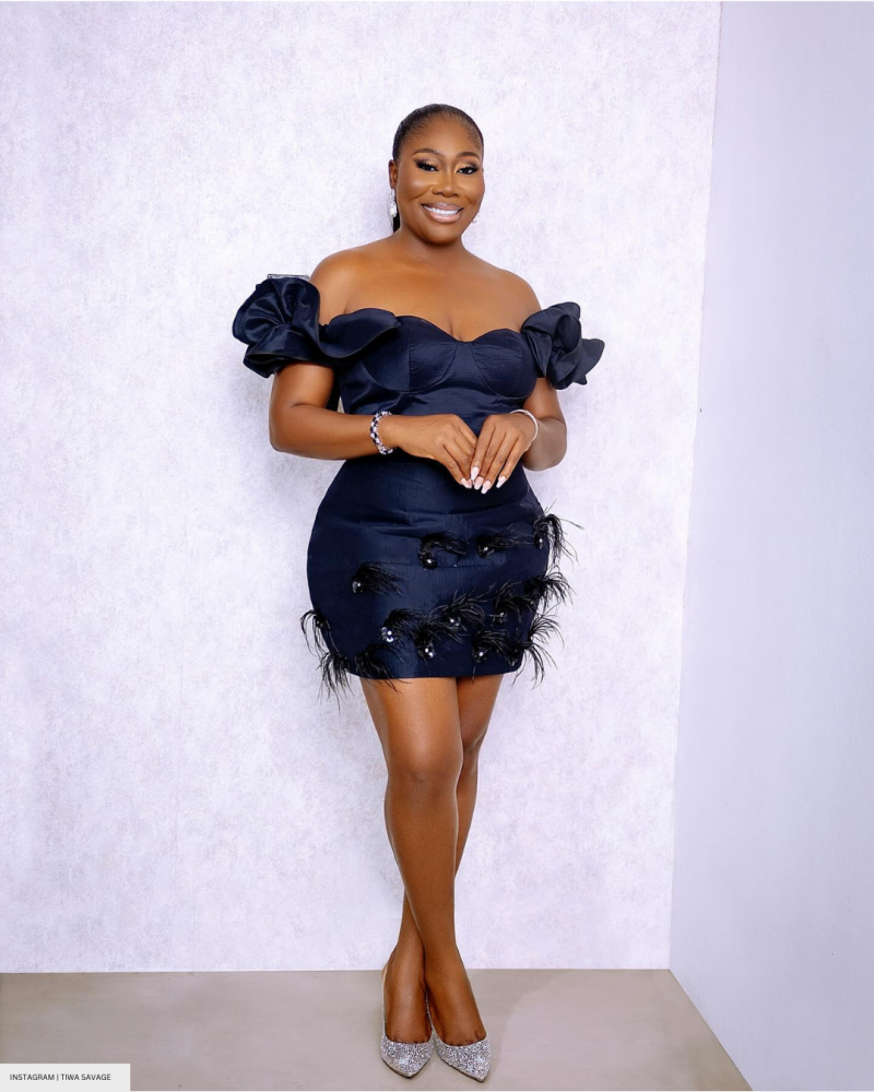 Gbemi Stands Tall In Navy Blue Mini Gown - Chiic Magazine